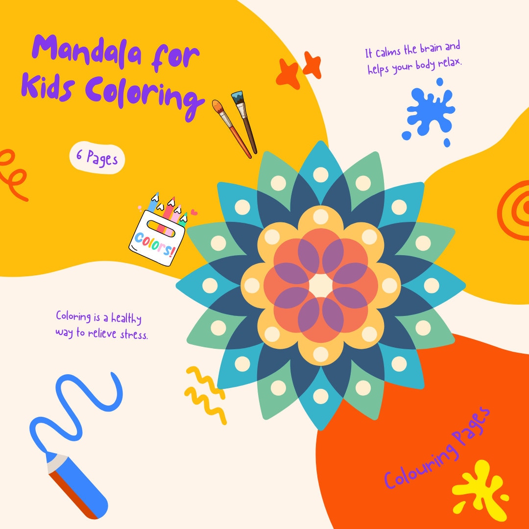 Easy Mandala Coloring Pages for Kids,mandalas Art for Beginners,flower ...