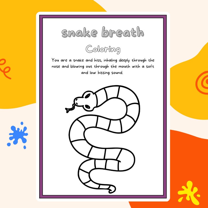 Breathing Techniques Coloring | Printable Coloring | Kids Coloring ...