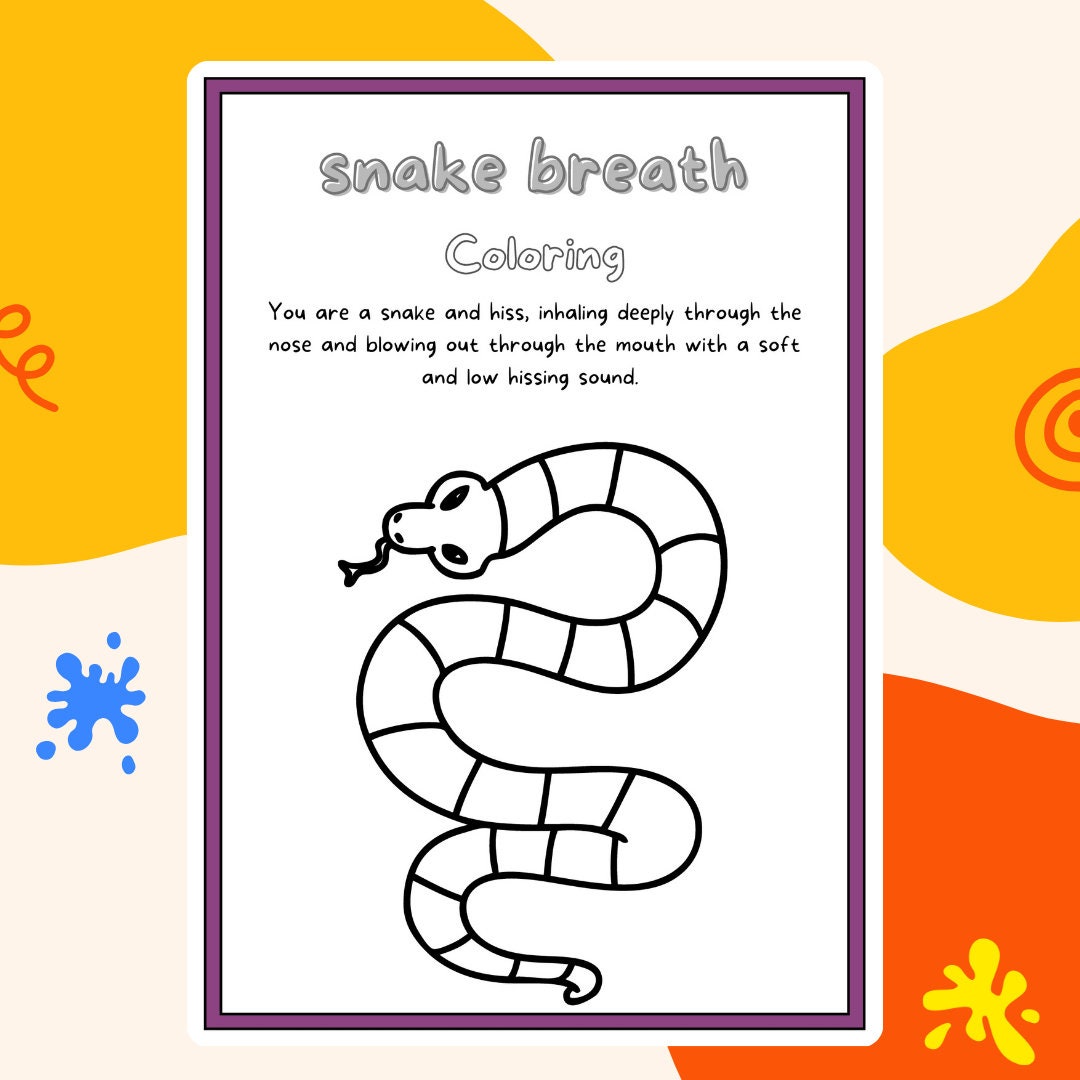 Breathing Techniques Coloring Printable Coloring Kids Coloring Simple ...