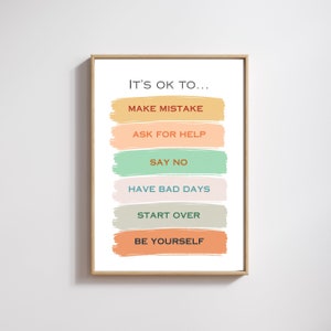 It's Ok to Make Mistakes Poster, Mindfulness Poster,montessori Wall Art ...