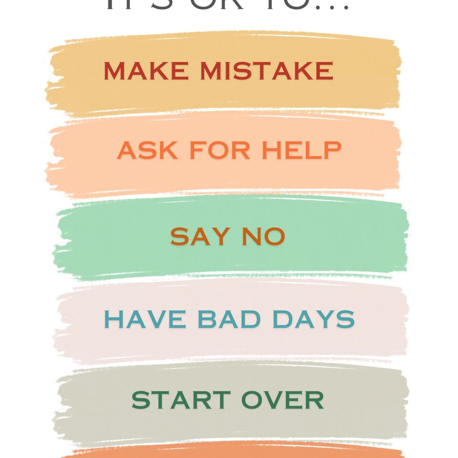 It's Ok to Make Mistakes Poster, Mindfulness Poster,montessori Wall Art ...