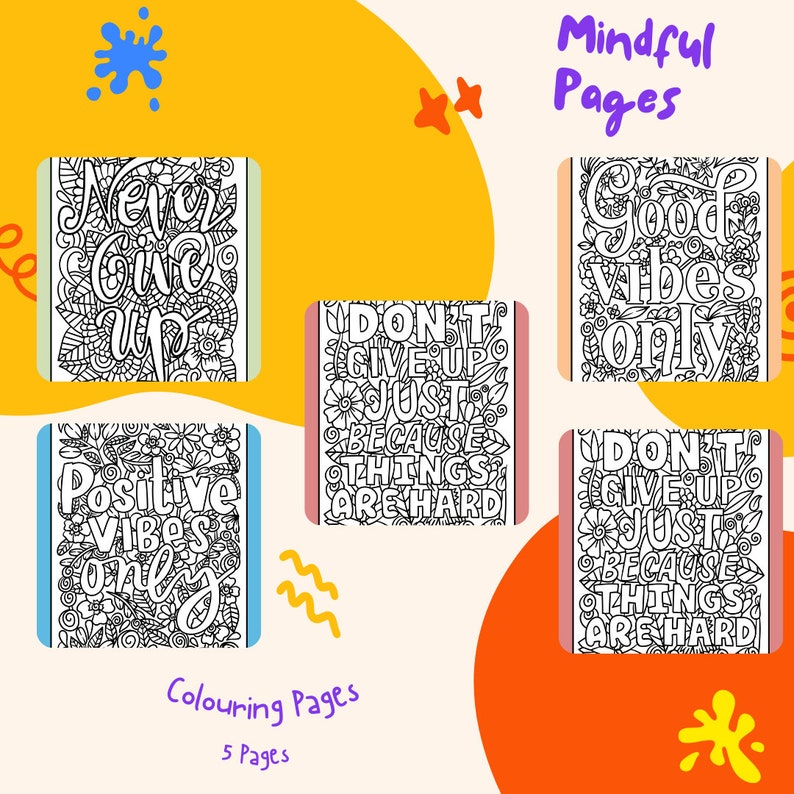 Mindful Coloring Pages, Printable Coloring Page, Kids Coloring Page ...