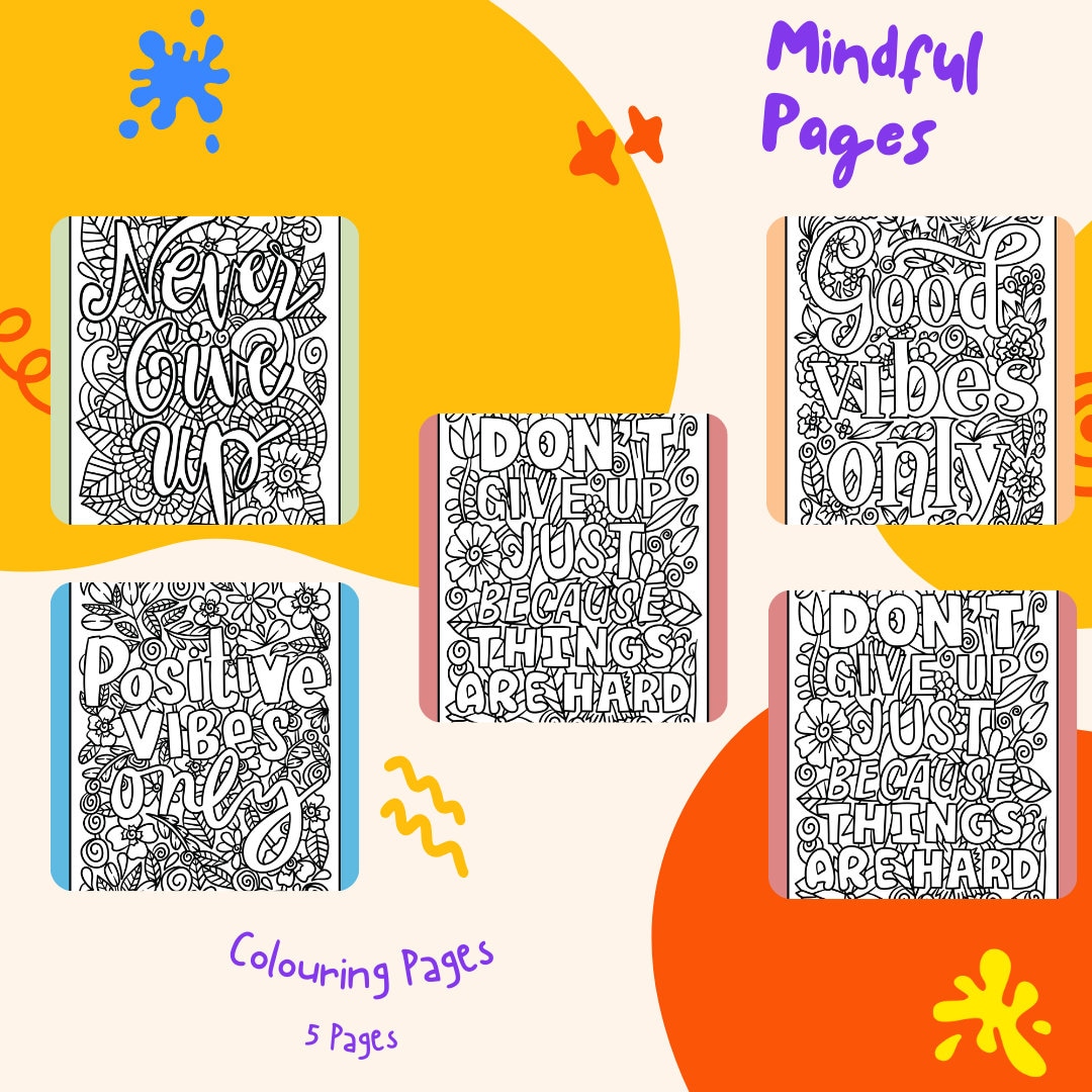 Mindful Coloring Pages, Printable Coloring Page, Kids Coloring Page ...