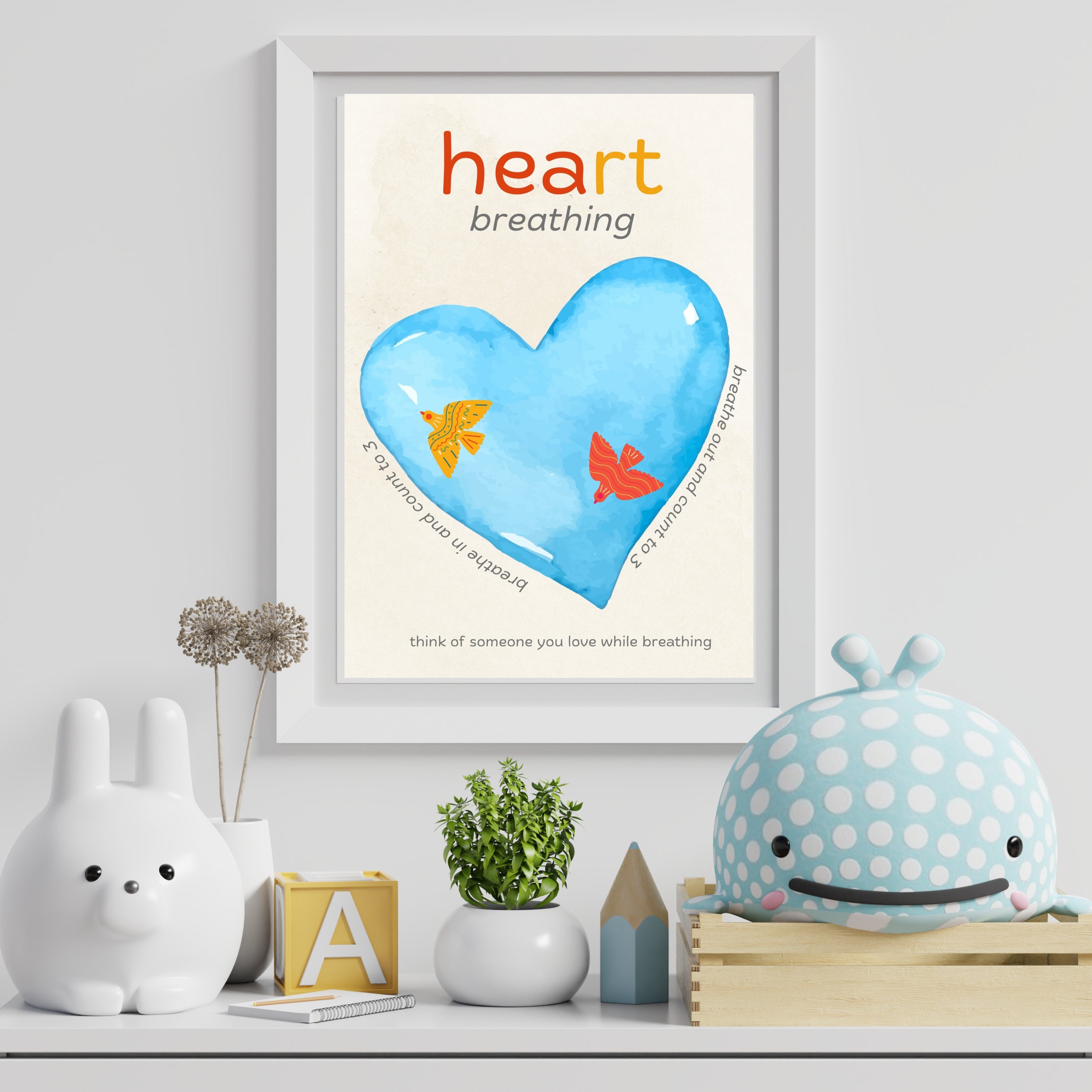 Heart Breathing Poster, Breathing Poster, Calming Corner, Homeschool ...