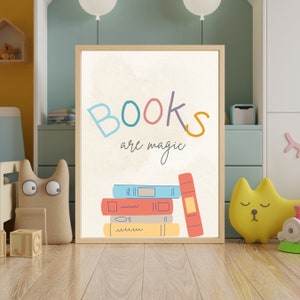 Read Books, Boho Classroom Decor, Reading Corner Wall Art, Playroom ...