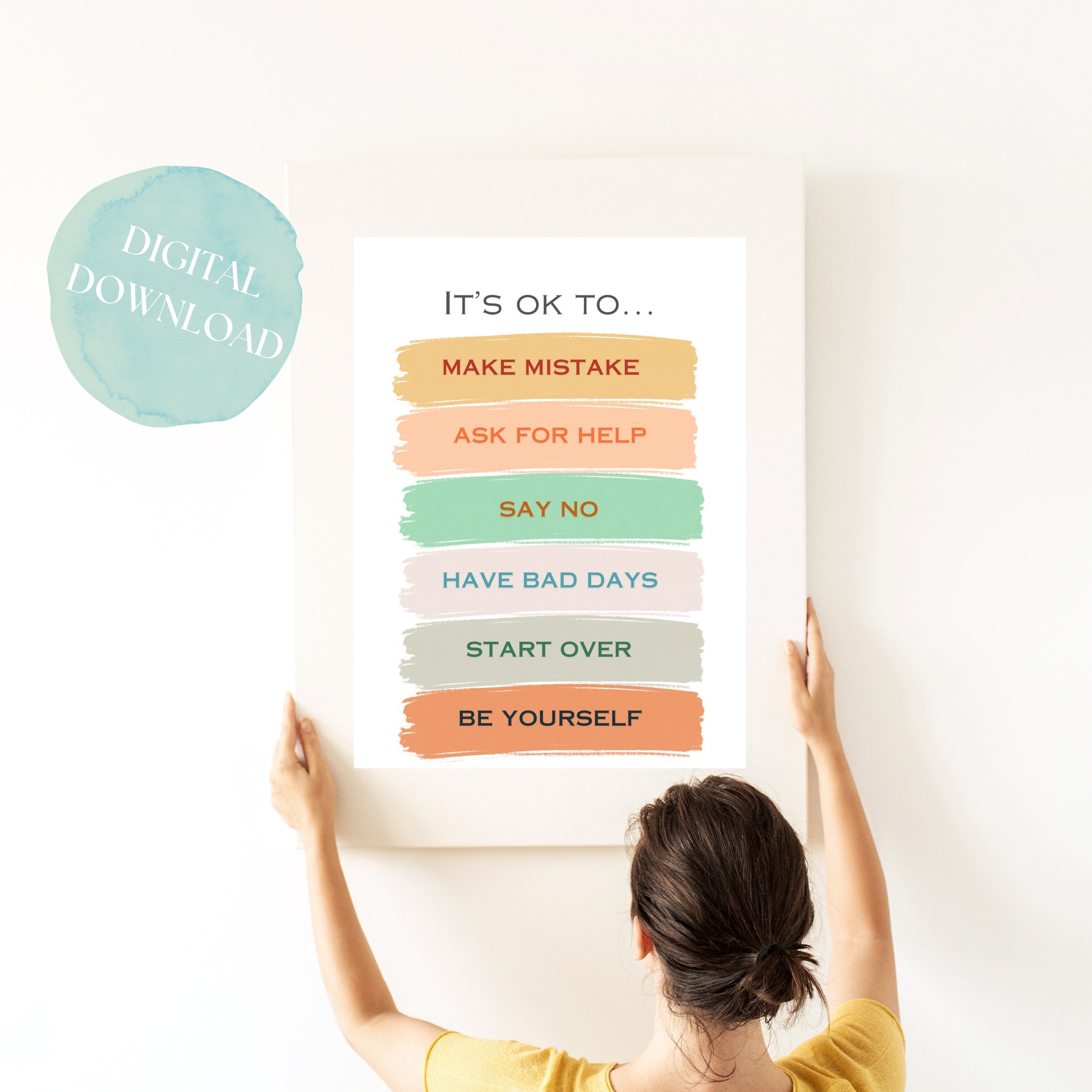It's Ok to Make Mistakes Poster, Mindfulness Poster,montessori Wall Art ...