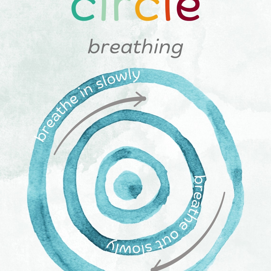Mindfulness Breathing Poster, Circle Breathing Poster, Calming Corner ...