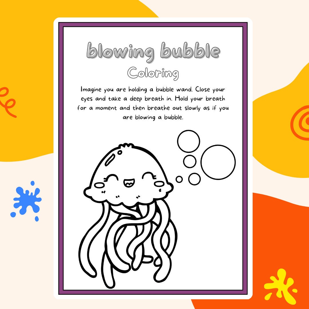 Breathing Techniques Coloring Printable Coloring Kids Coloring Simple ...