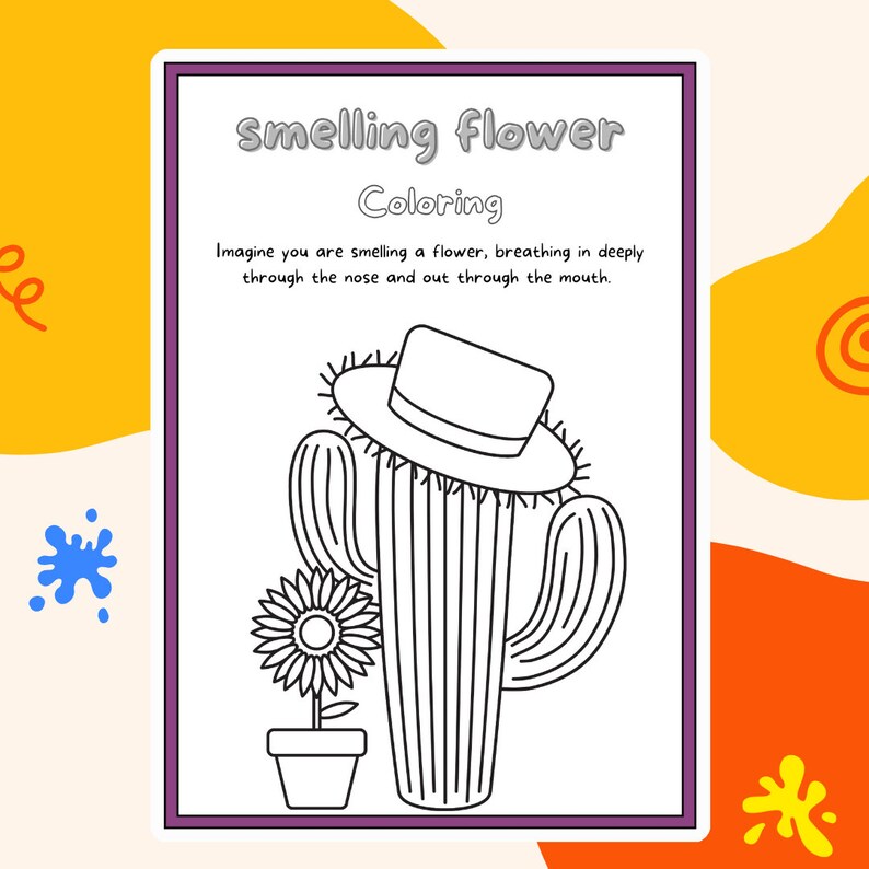 Breathing Techniques Coloring | Printable Coloring | Kids Coloring ...