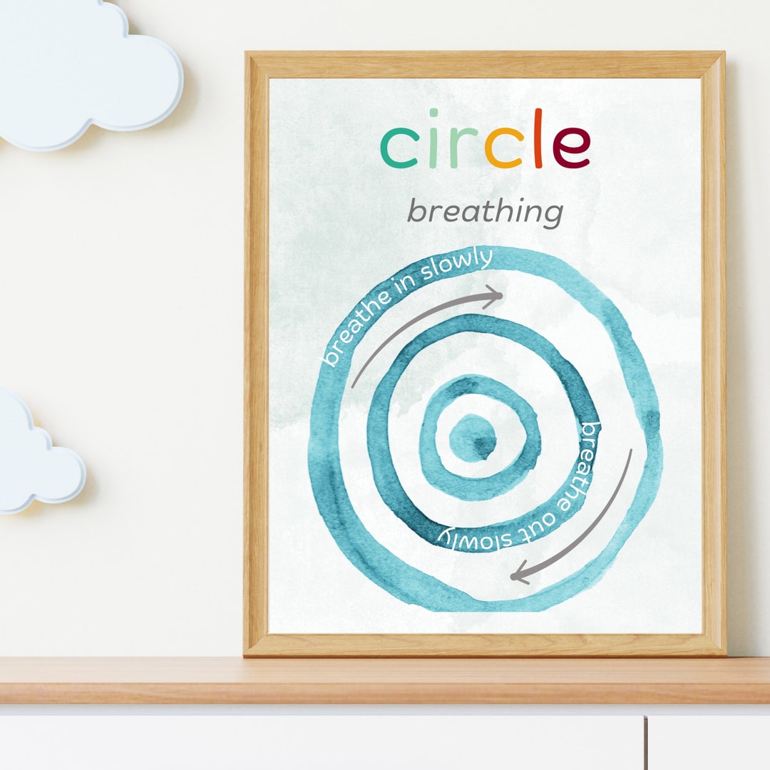 Mindfulness Breathing Poster, Circle Breathing Poster, Calming Corner ...