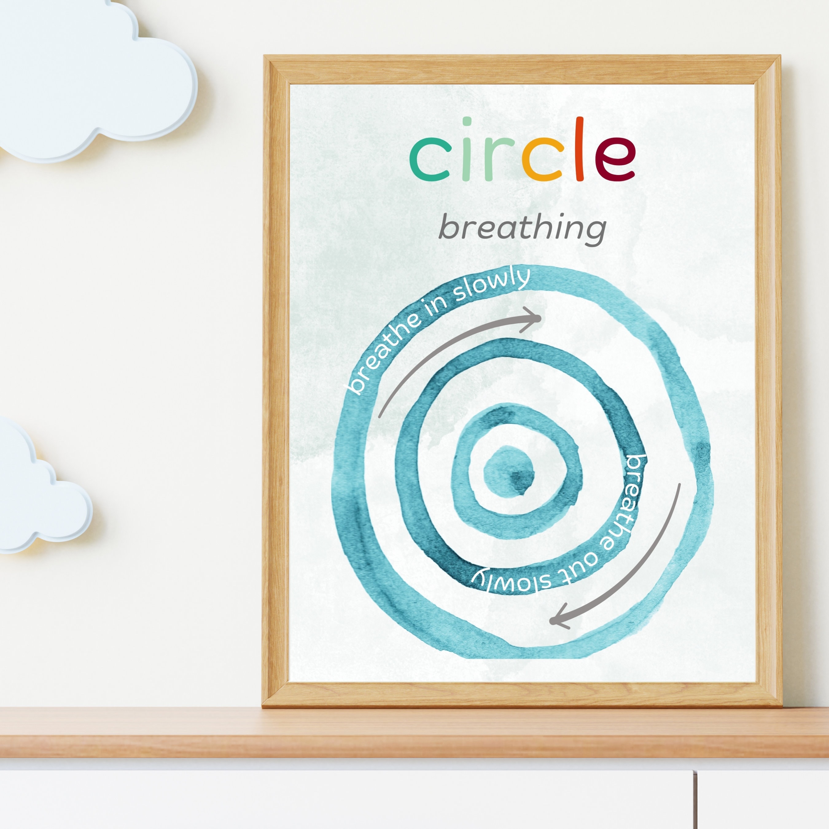 Mindfulness Breathing Poster, Circle Breathing Poster, Calming Corner ...