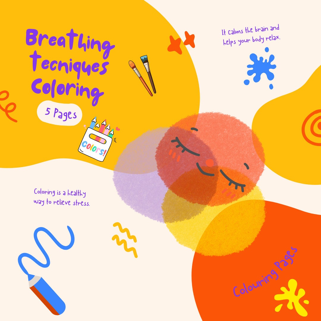 Breathing Techniques Coloring | Printable Coloring | Kids Coloring ...