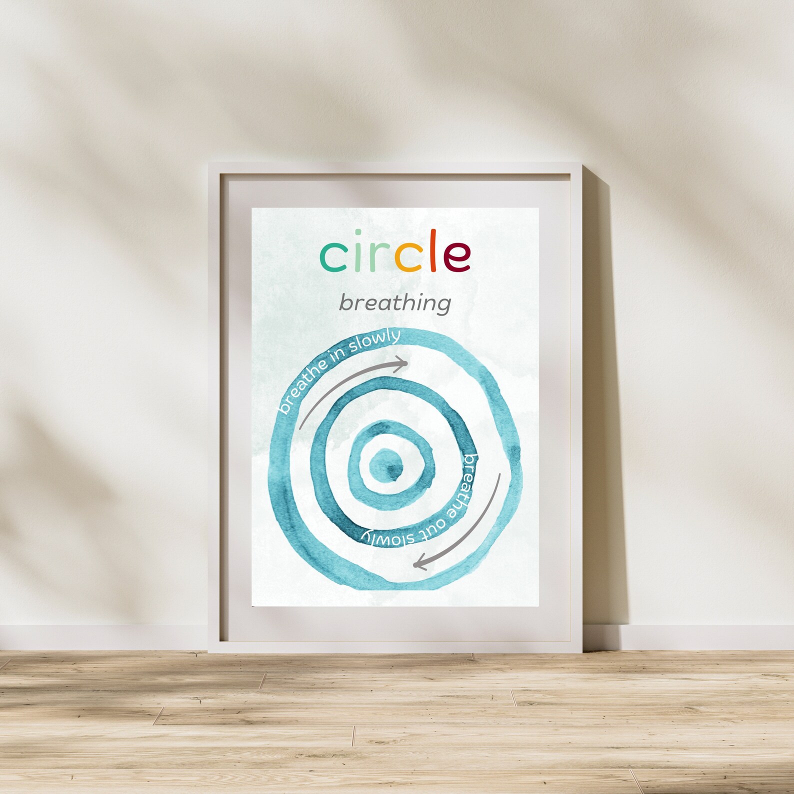 Mindfulness Breathing Poster, Circle Breathing Poster, Calming Corner ...