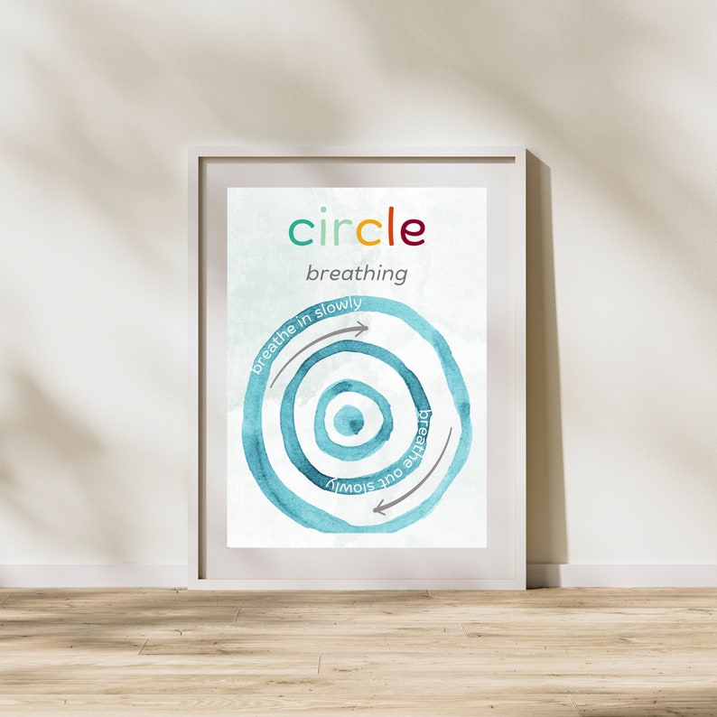 Mindfulness Breathing Poster, Circle Breathing Poster, Calming Corner ...