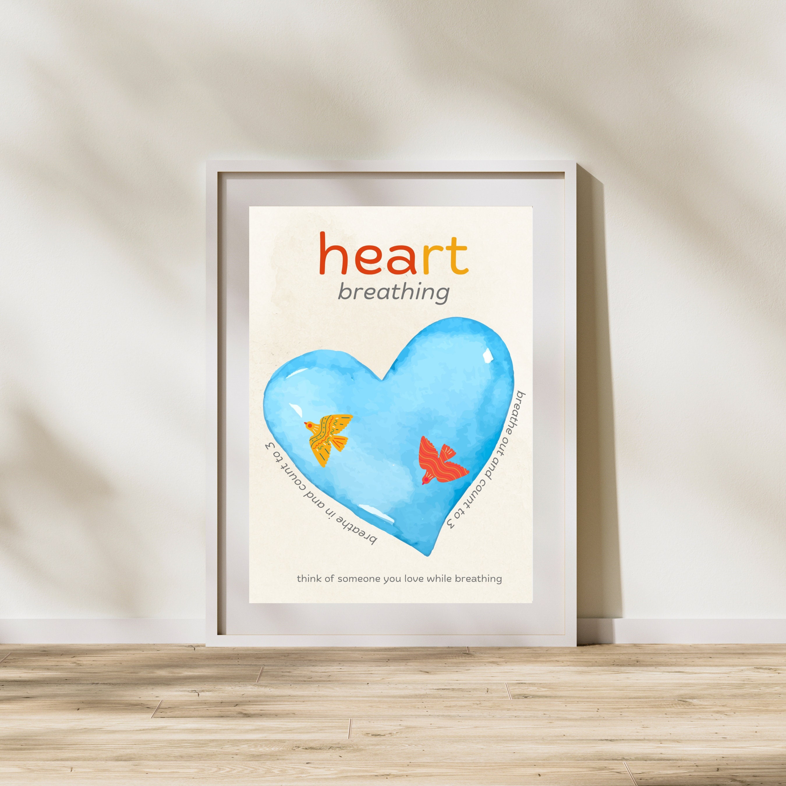 Heart Breathing Poster, Breathing Poster, Calming Corner, Homeschool ...