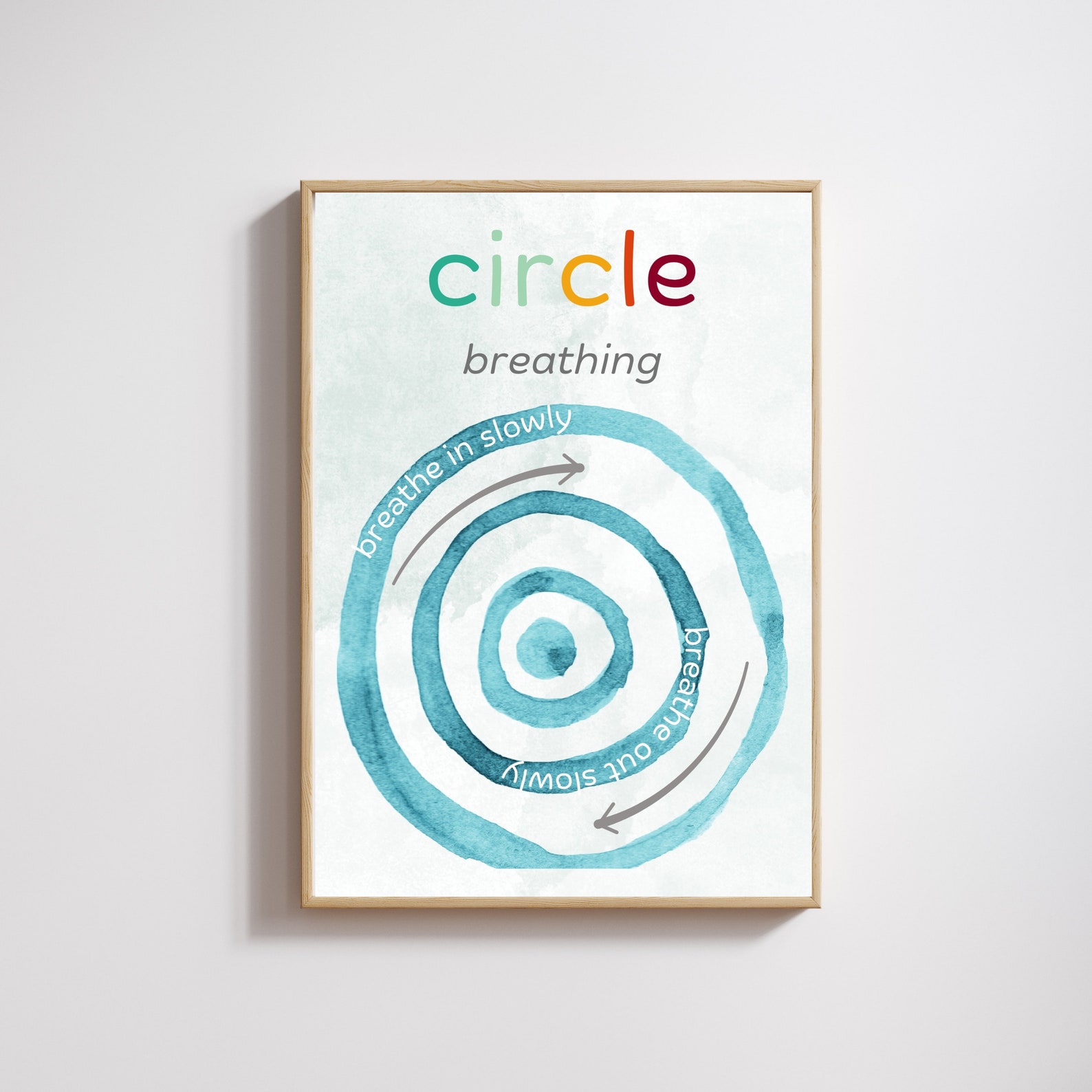 Mindfulness Breathing Poster, Circle Breathing Poster, Calming Corner ...