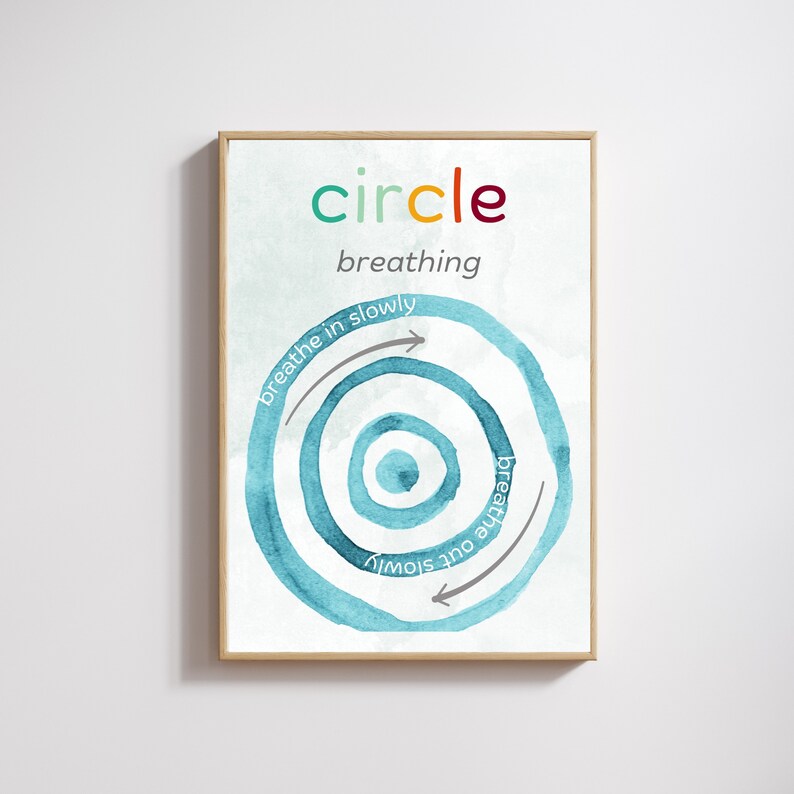 Mindfulness Breathing Poster, Circle Breathing Poster, Calming Corner ...