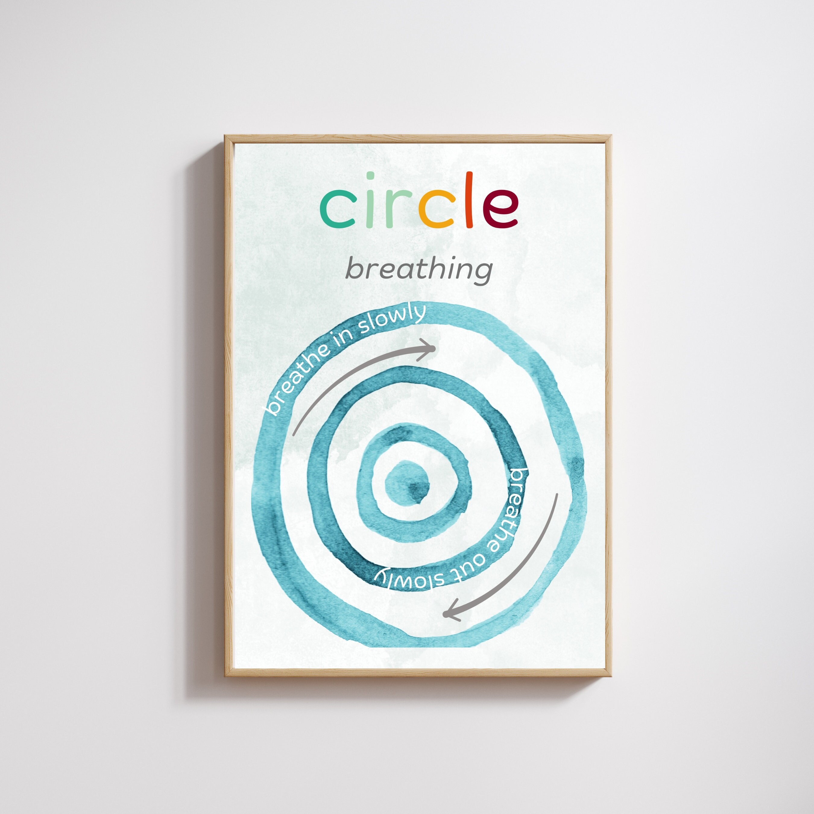 Mindfulness Breathing Poster, Circle Breathing Poster, Calming Corner ...