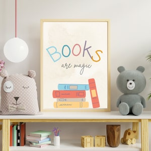 Read Books, Boho Classroom Decor, Reading Corner Wall Art, Playroom ...