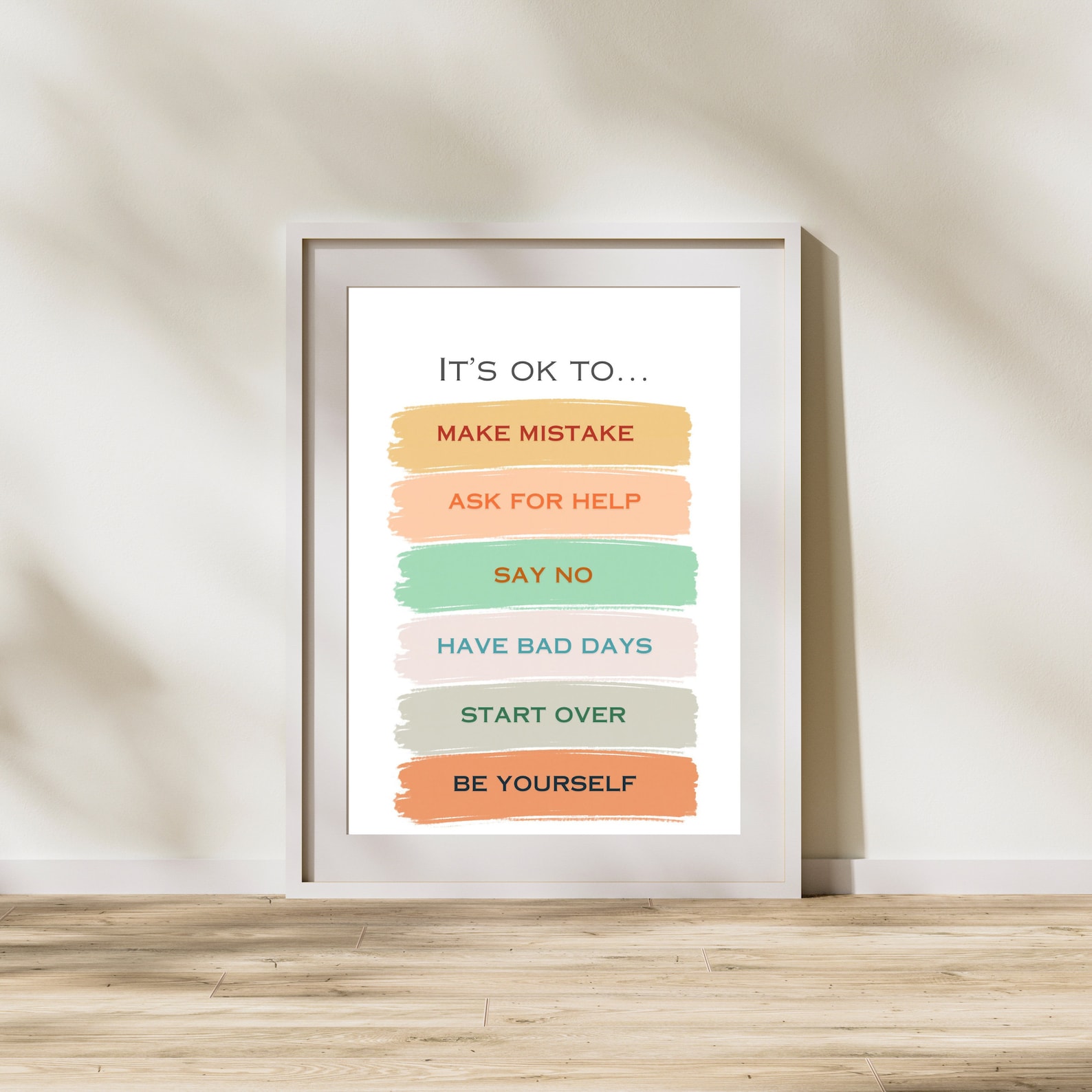 It's Ok to Make Mistakes Poster, Mindfulness Poster,montessori Wall Art ...