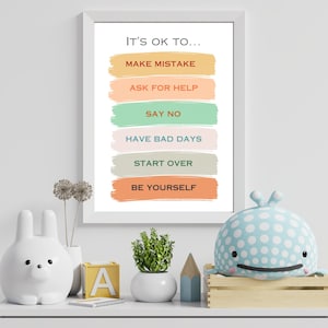 It's Ok to Make Mistakes Poster, Mindfulness Poster,montessori Wall Art ...