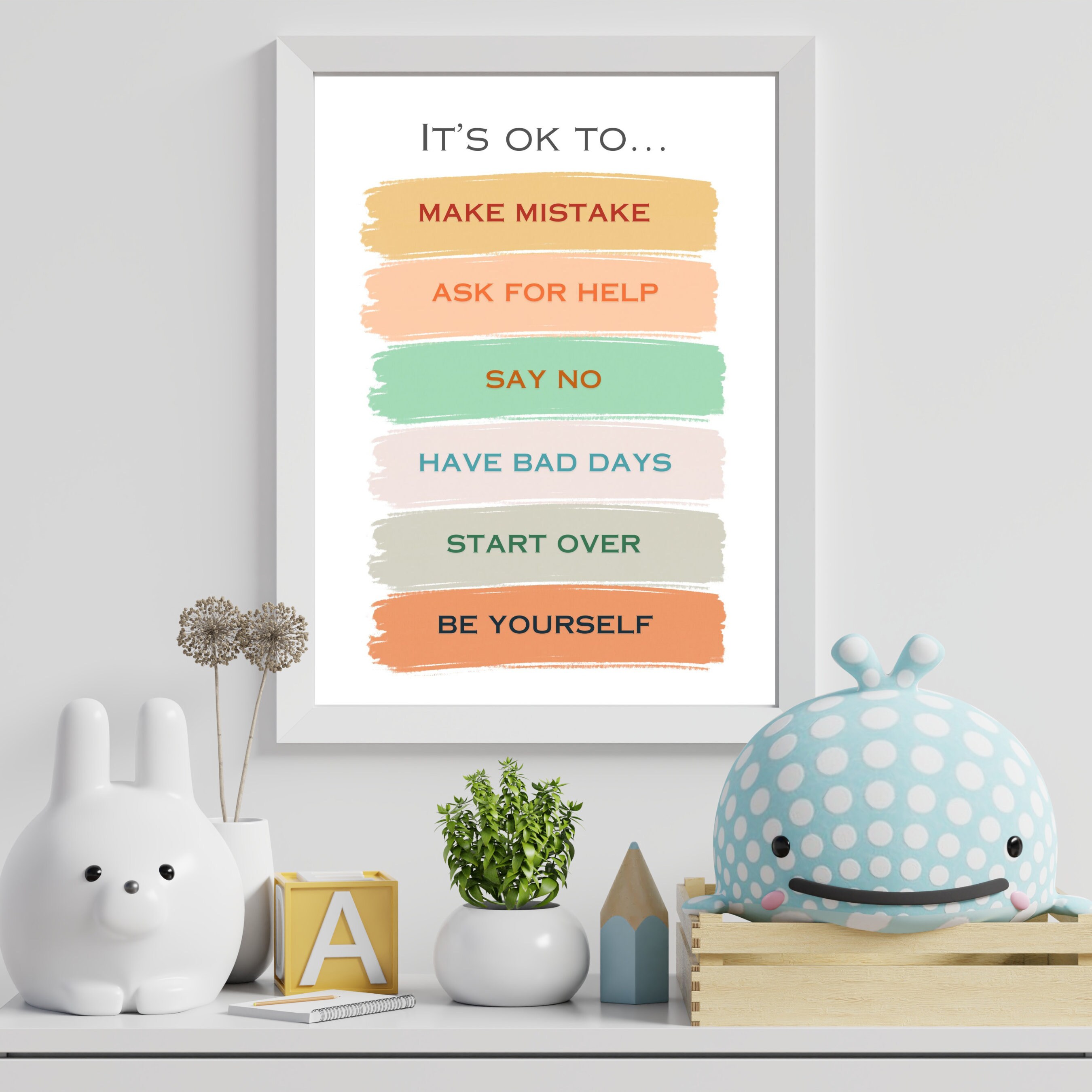 It's Ok to Make Mistakes Poster, Mindfulness Poster,montessori Wall Art ...