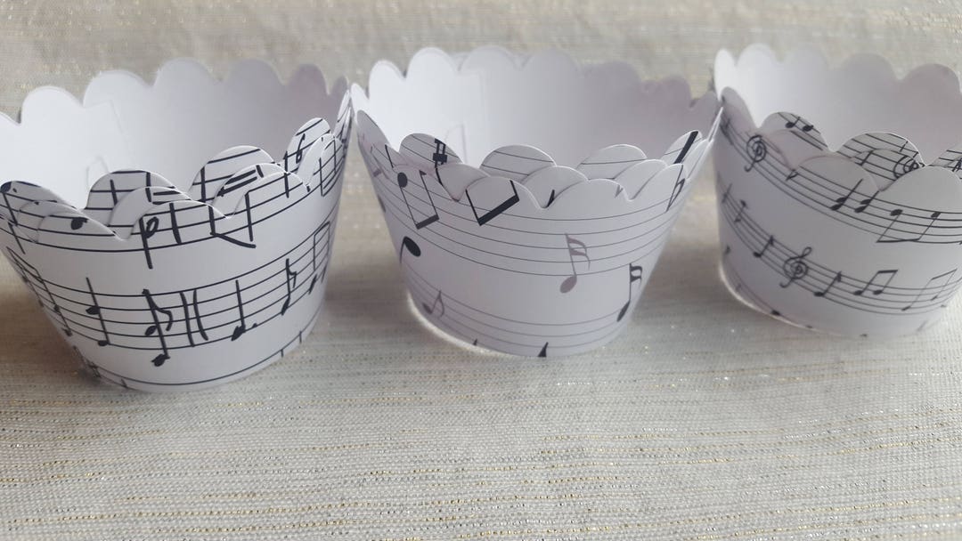 Custom Sheet Music Cupcake Wrappers (12) - Etsy