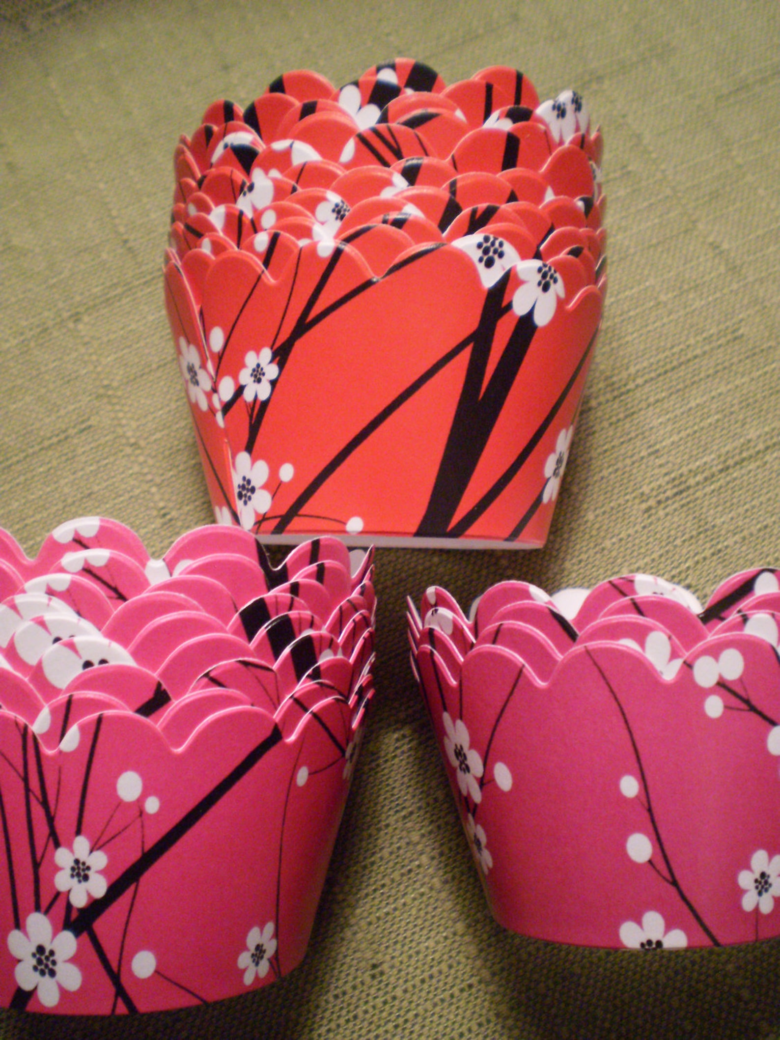 Custom Cherry Blossom Cupcake Wrappers 12 - Etsy