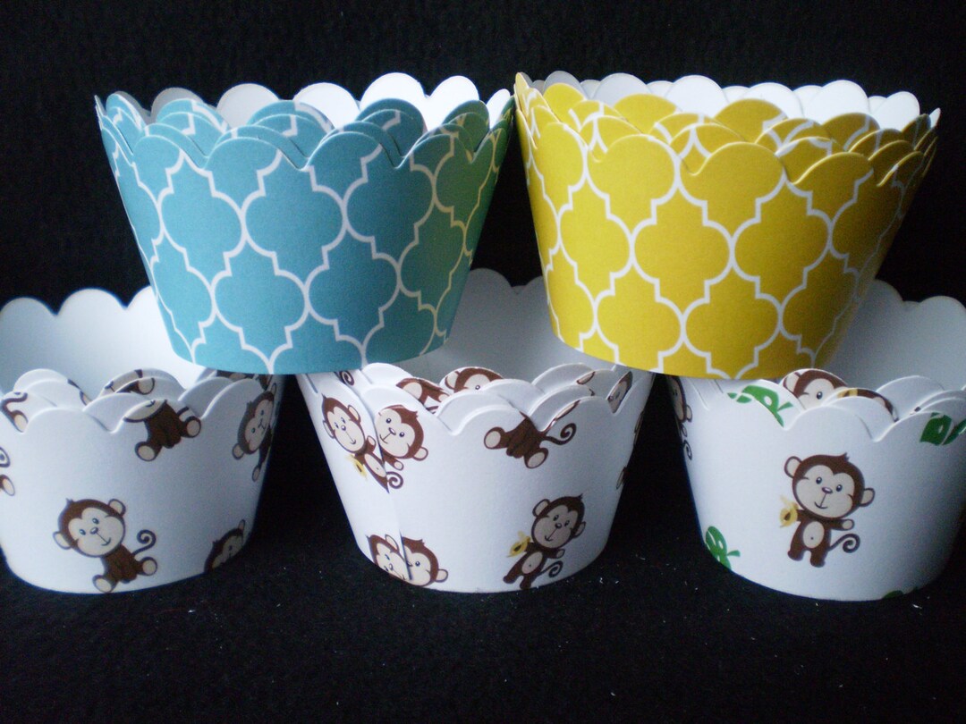 Custom Mod Boy Monkey Cupcake Wrappers (12) - Etsy