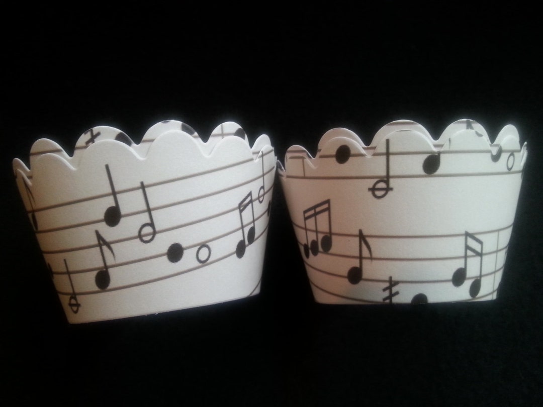 Custom Music Cupcake Wrappers (12)- off White or White Background - Etsy