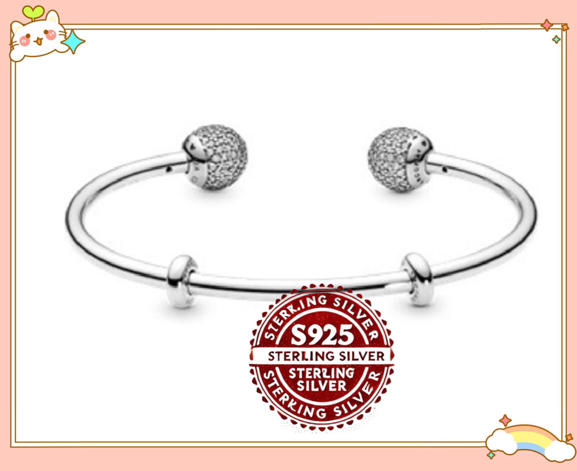 Pandora Bangle Bracelet, Sparkling Bangle With Cubic Zirconia, S925 ...
