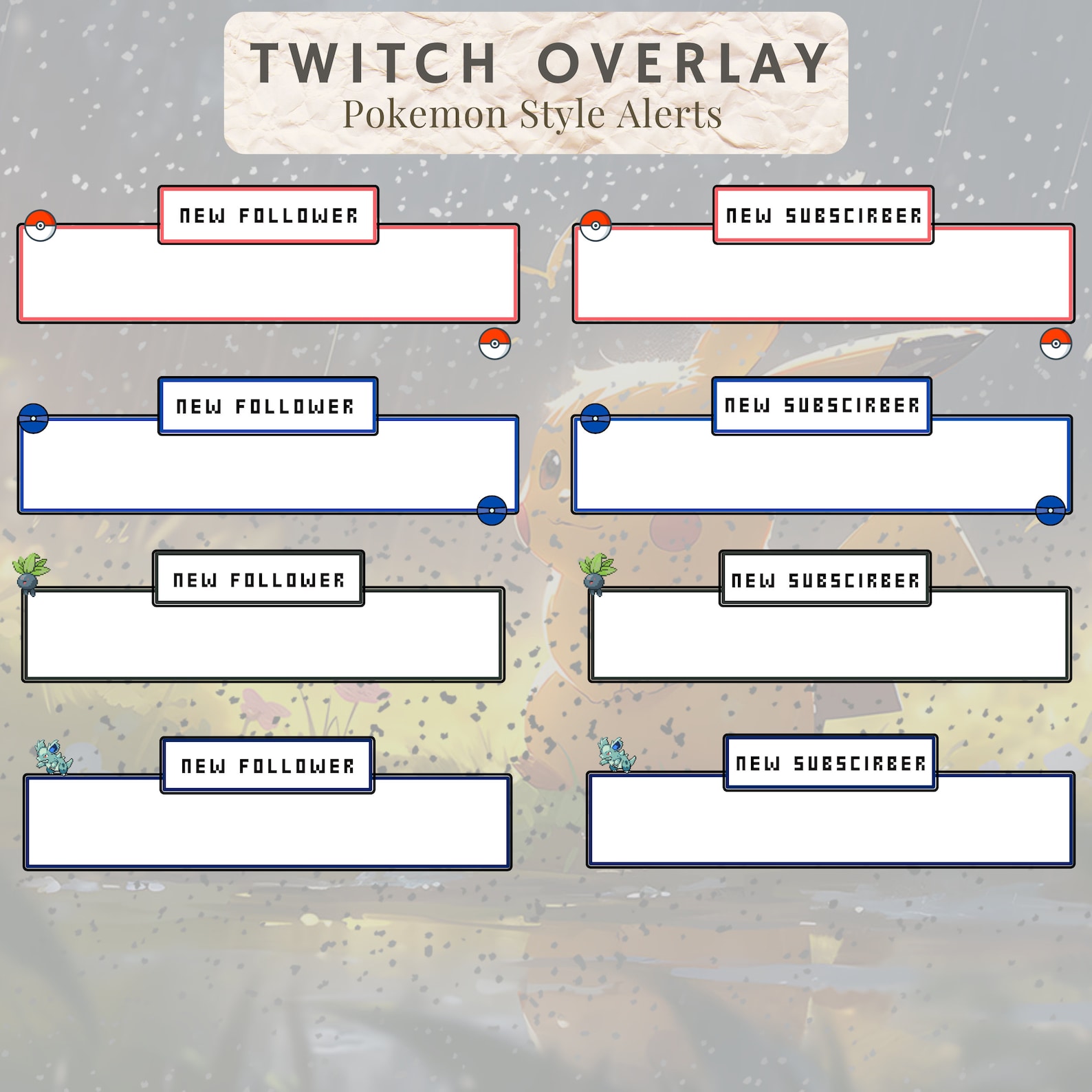 Stream Overlay Twitch Panels / Pokémon Layout / Customize / Pokemon ...