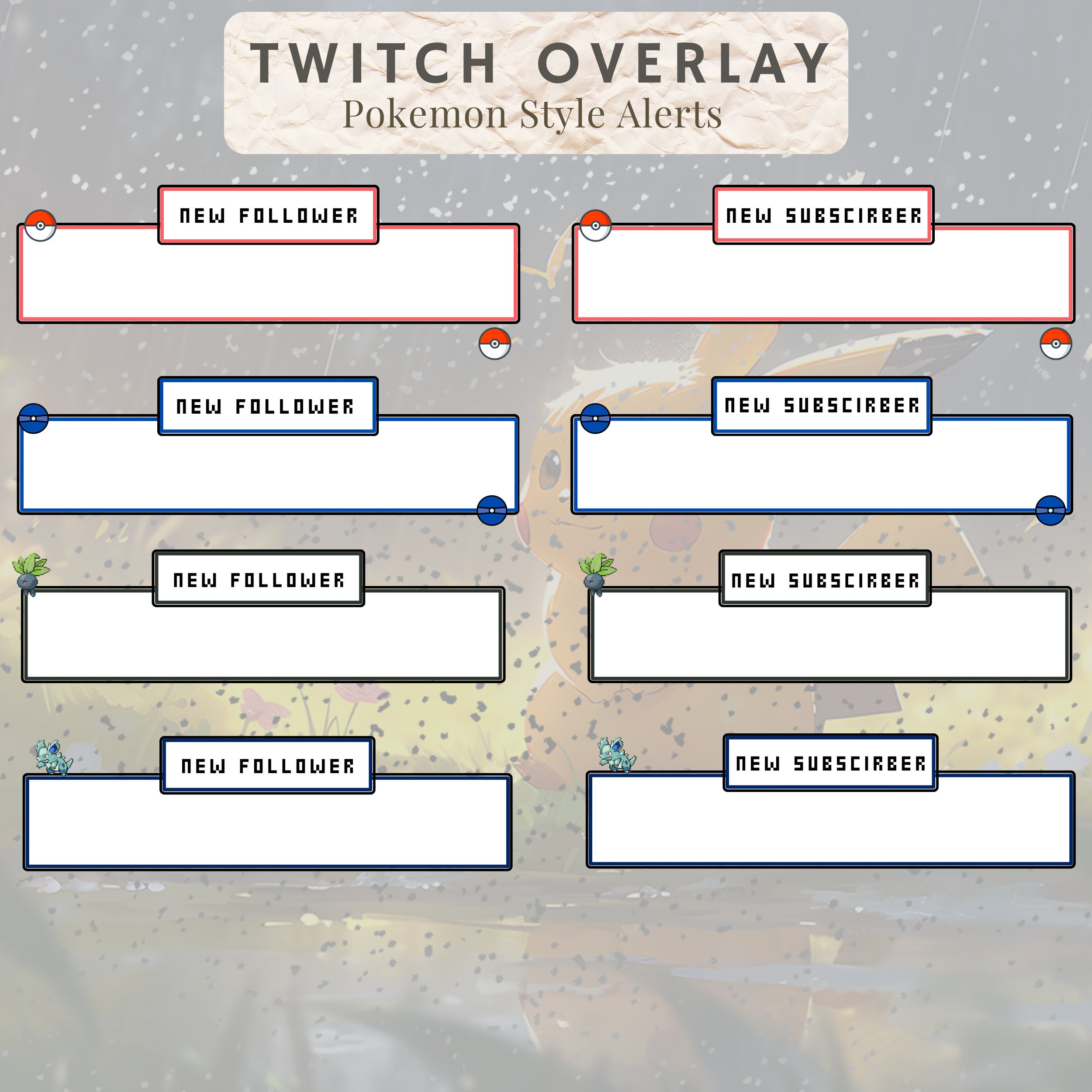 Stream Overlay Twitch Panels / Pokémon Layout / Customize / Pokemon ...