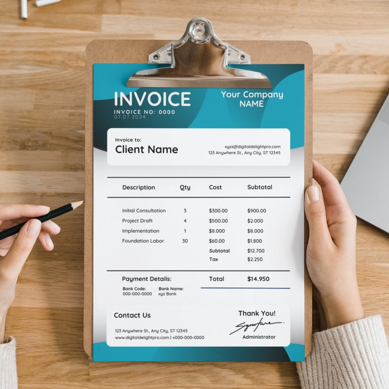 Invoice Template 5 Invoice Bundle Minimalist Business Invoice Small ...