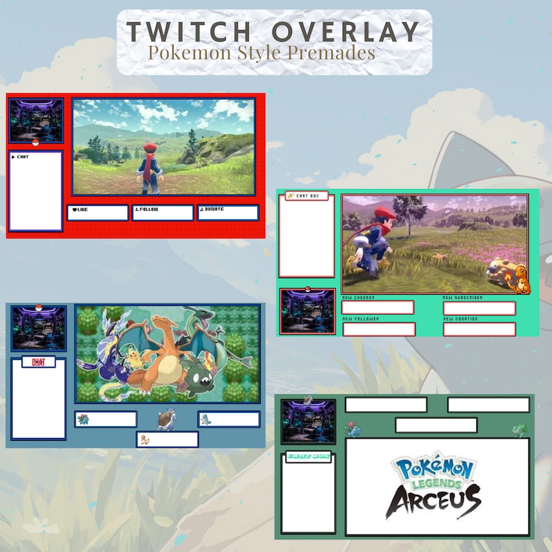 Stream Overlay Twitch Panels / Pokémon Layout / Customize / Pokemon ...