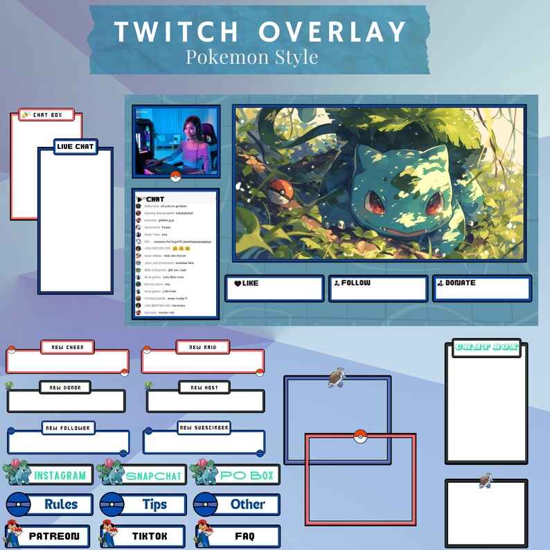 Stream Overlay Twitch Panels / Pokémon Layout / Customize / Pokemon ...