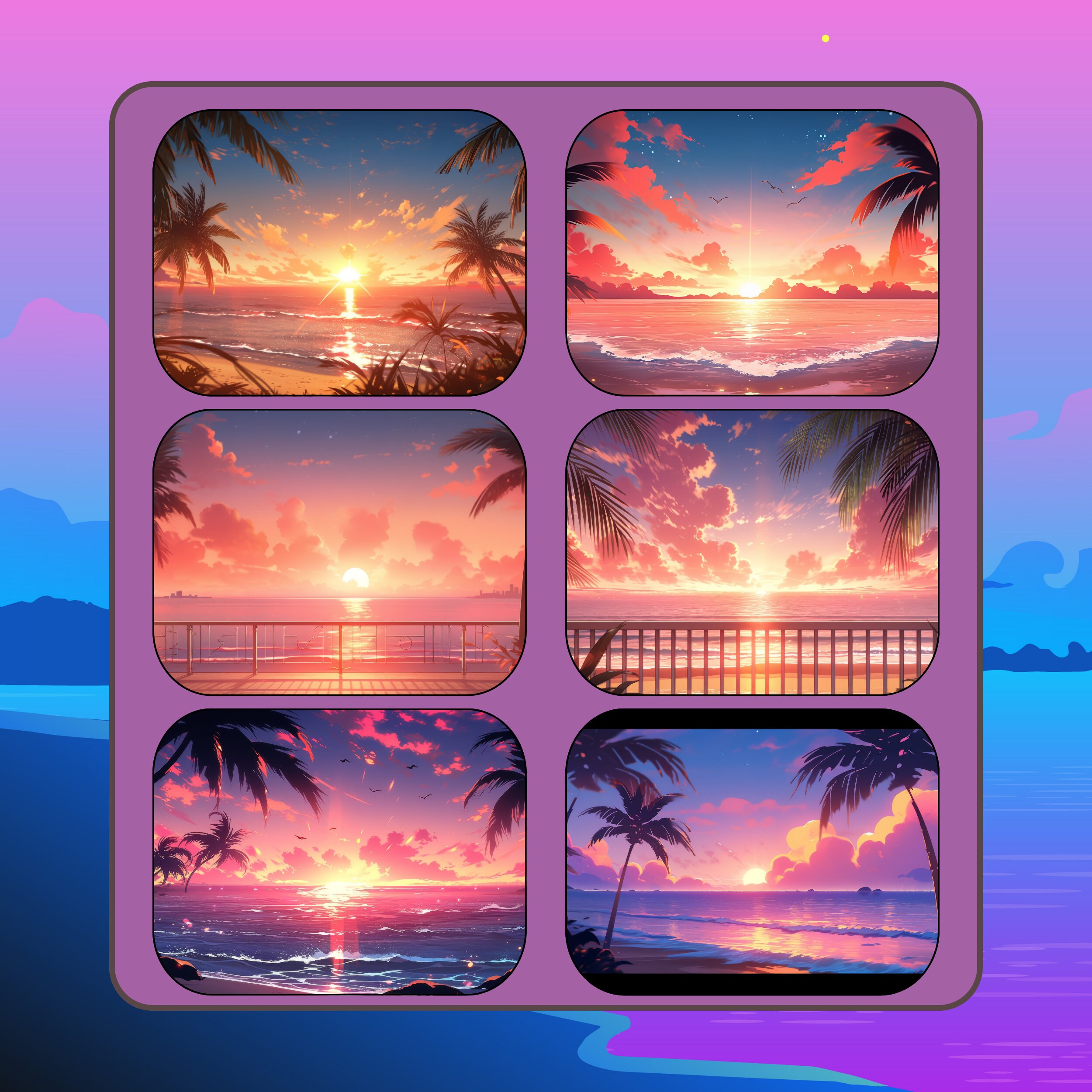 10 Cozy Sunset Background Lofi Beach Vtuber Backgrounds Lofi Vtuber ...