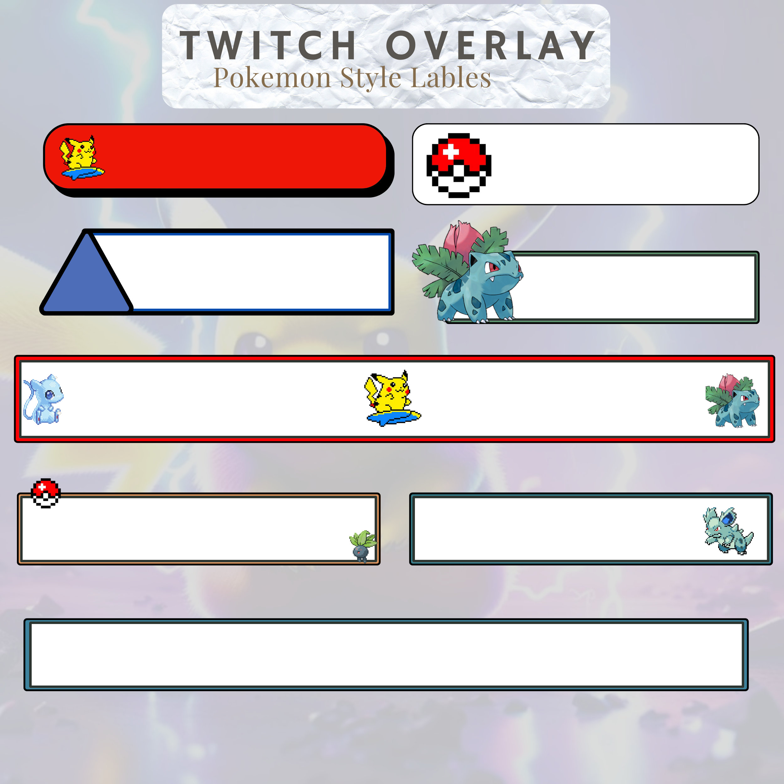Stream Overlay Twitch Panels / Pokémon Layout / Customize / Pokemon ...