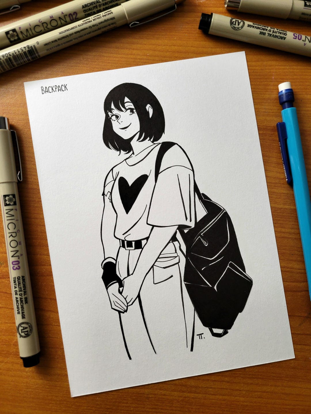Inktober 2024 Backpack 5x7 Ink Drawing - Etsy