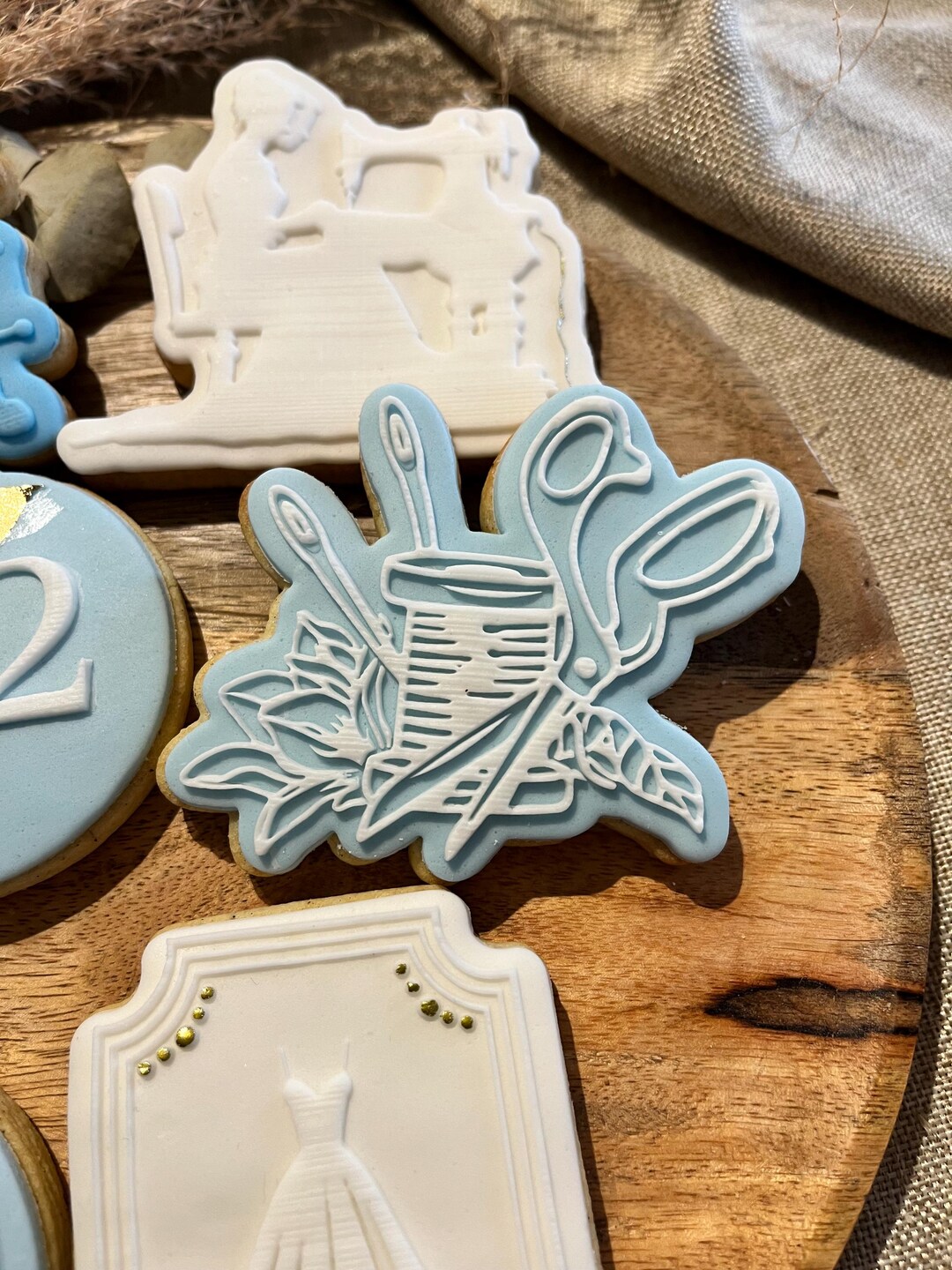 Sewing Accessories Cookie Stamp With Biscuit Cutter Shortbread Embosser ...