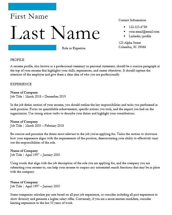 Simple Resume Template NEW - Etsy