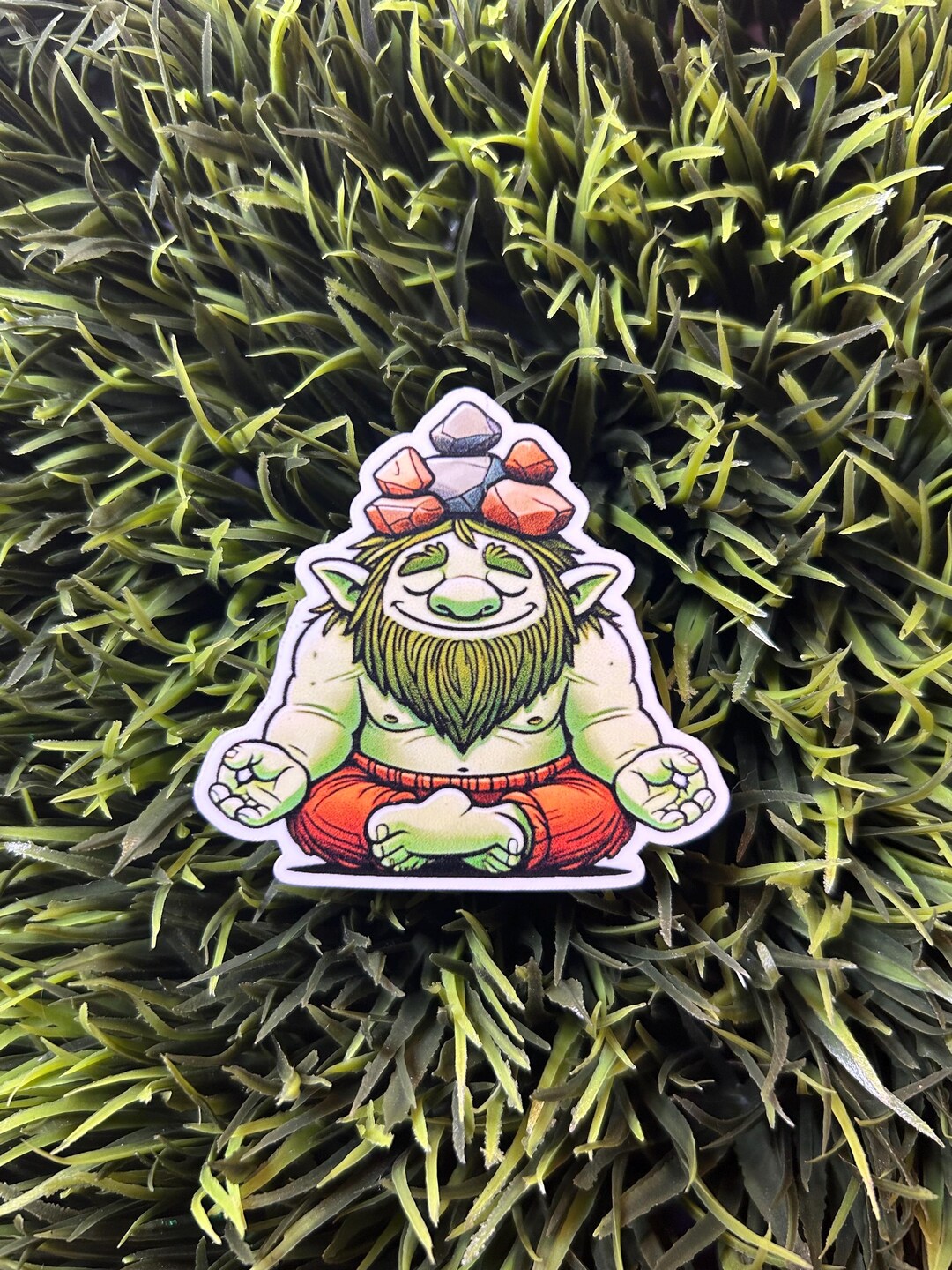 Zen Troll, Mindful Mountain, Funny Fantasy Sticker - Etsy