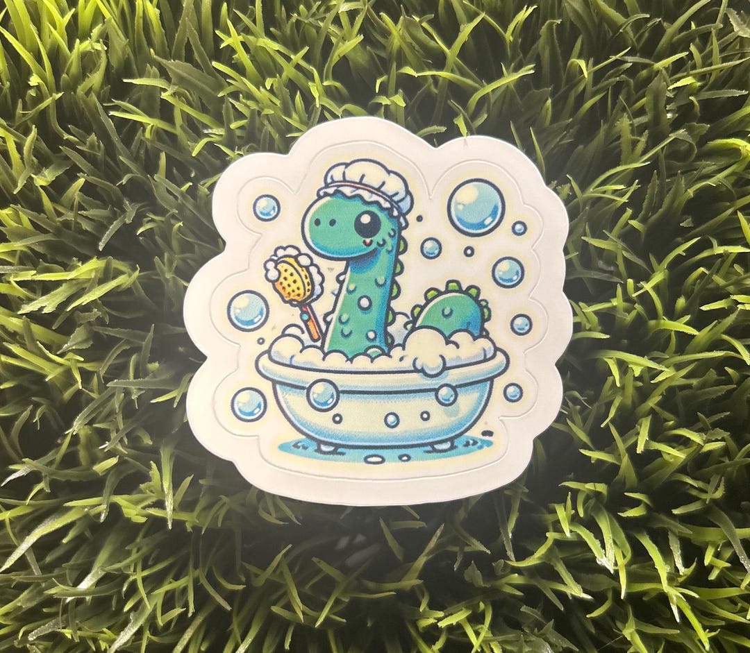 Bath Time Nessie Vinyl Sticker, Loch Ness Monster - Etsy