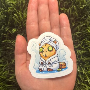 Capybara Spa Day Sticker, Relaxation, Cute Animal - Etsy