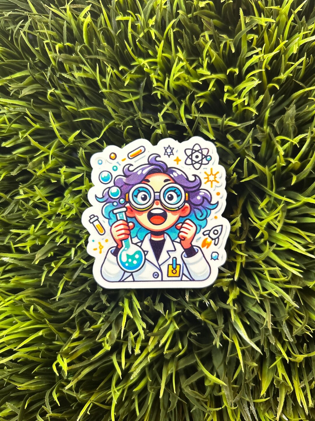 Female Scientist, STEM, Science, Mad Scientist, Funny Sticker - Etsy