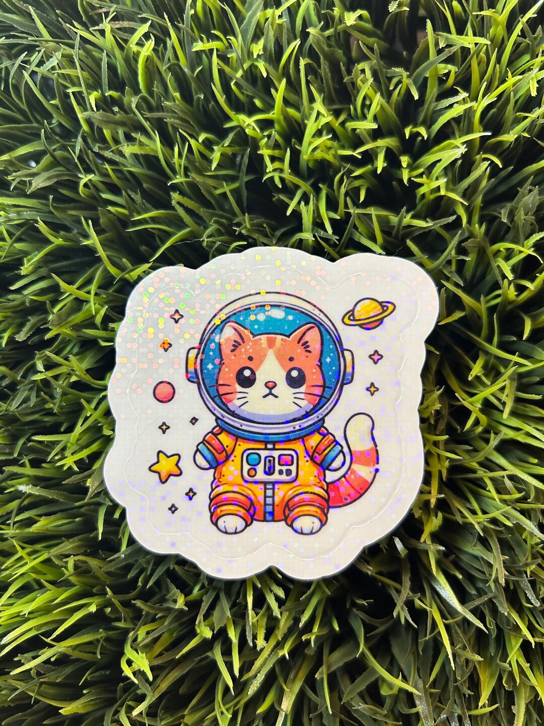 Astronaut Cat Sticker: Cosmic Kitty Holographic Vinyl - Etsy