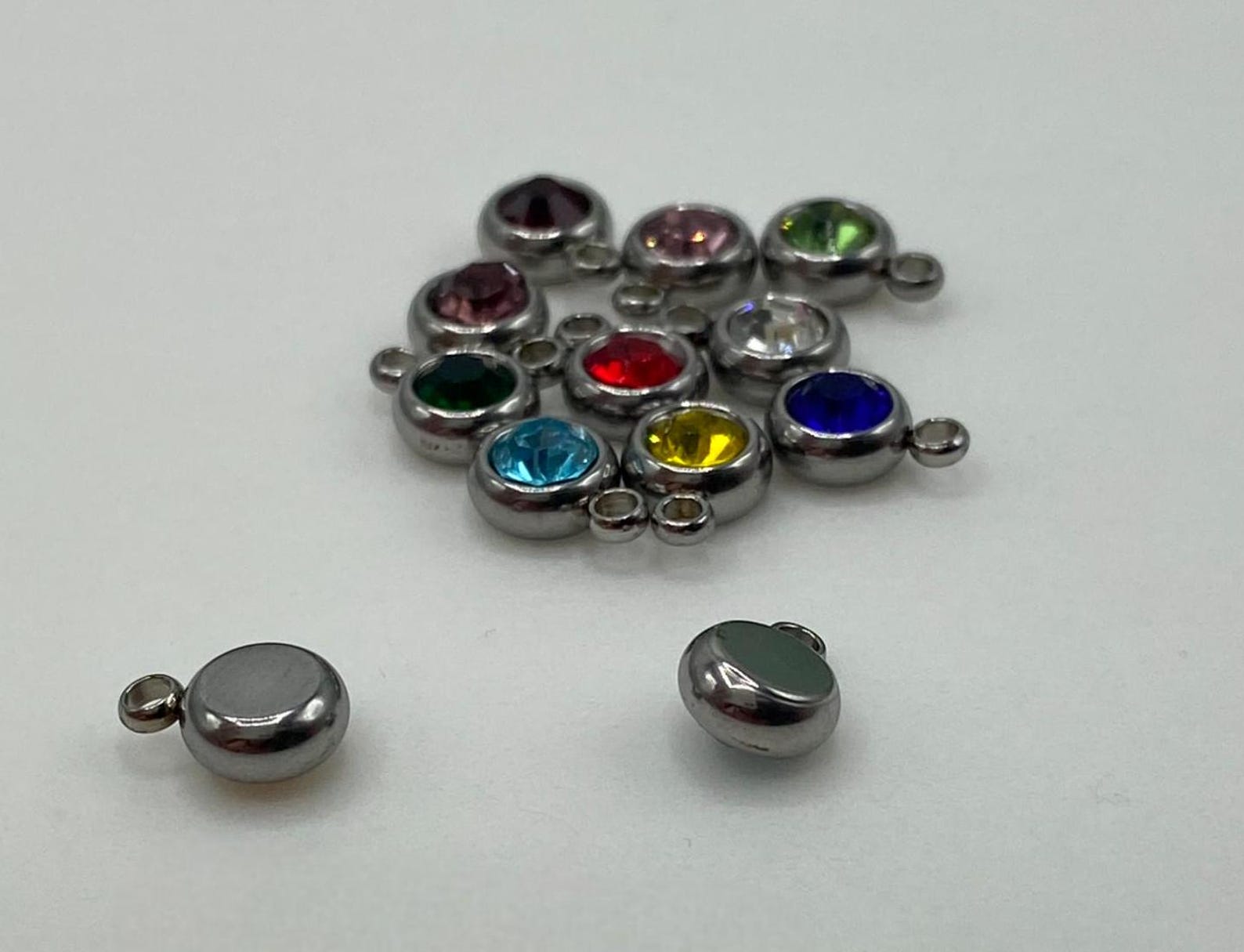 Bulk 10 Assortment of Stainless Steel Birthstone Charms - Etsy