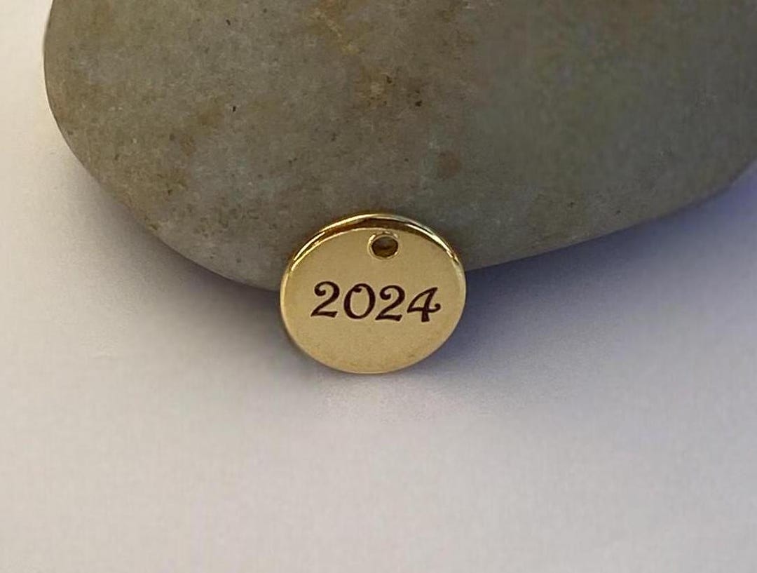 2024 on 13mm Gold Round Charm - Etsy