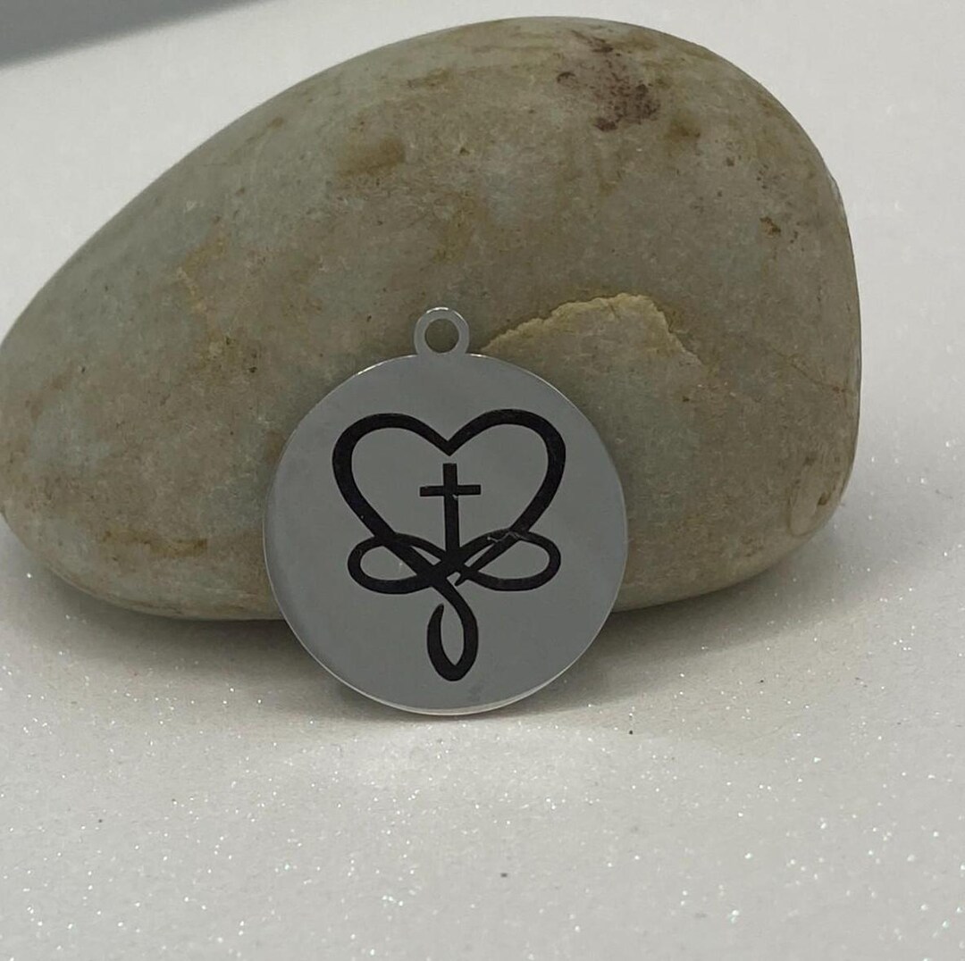 Infinity Heart With Cross on Mirror Polished 20mm Charm - Etsy