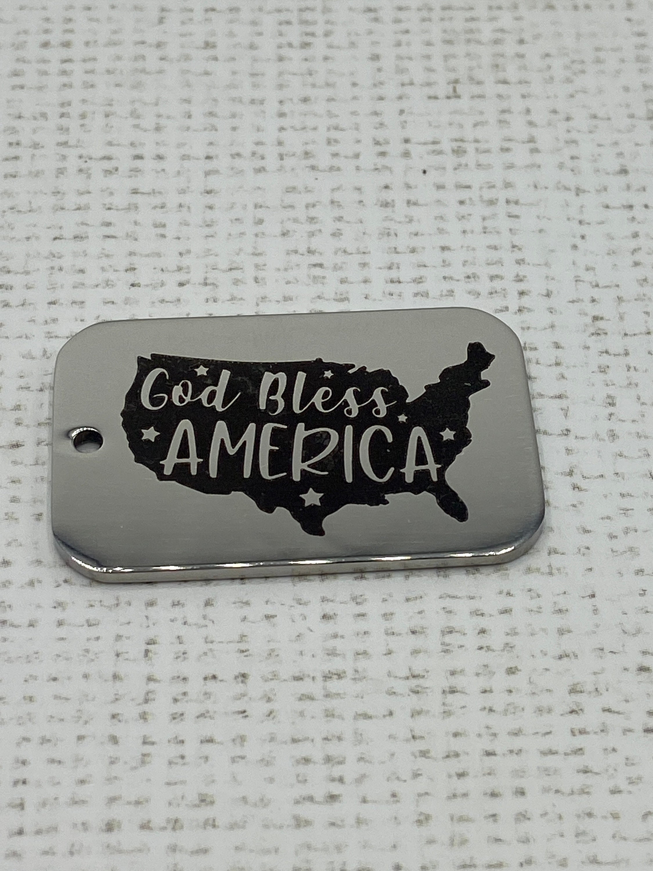 God Bless America State Image on Rectangle - Etsy
